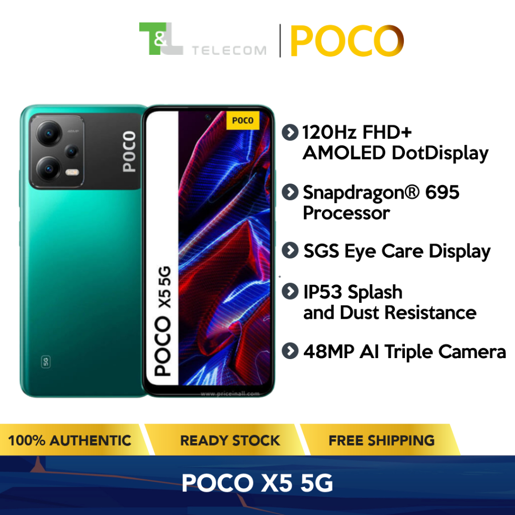 POCO X5 Dual SIM 5G | 8GB + 256GB - Global Version | 120Hz FHD+ AMOLED ...