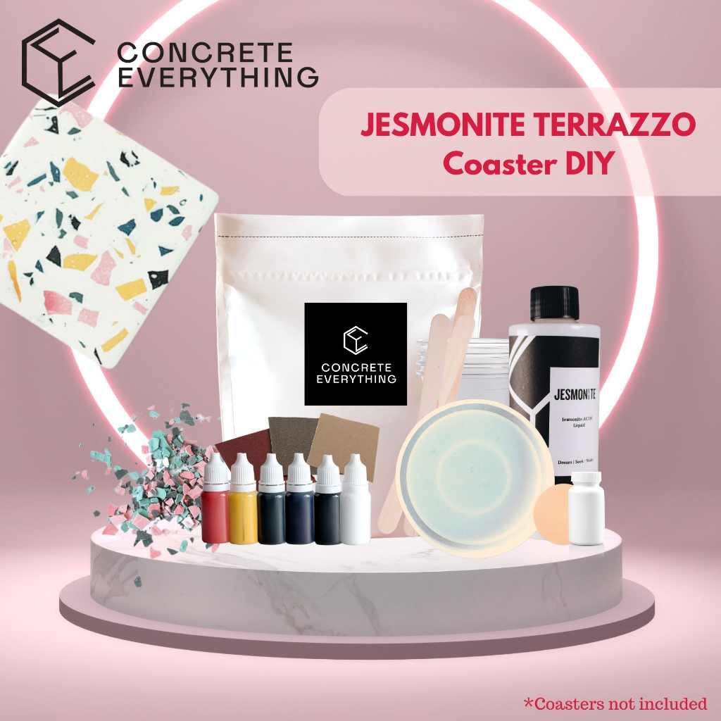 [SG Seller] JESMONITE Terrazzo DIY Tray Coaster Kit | Acrylic Resin Eco ...