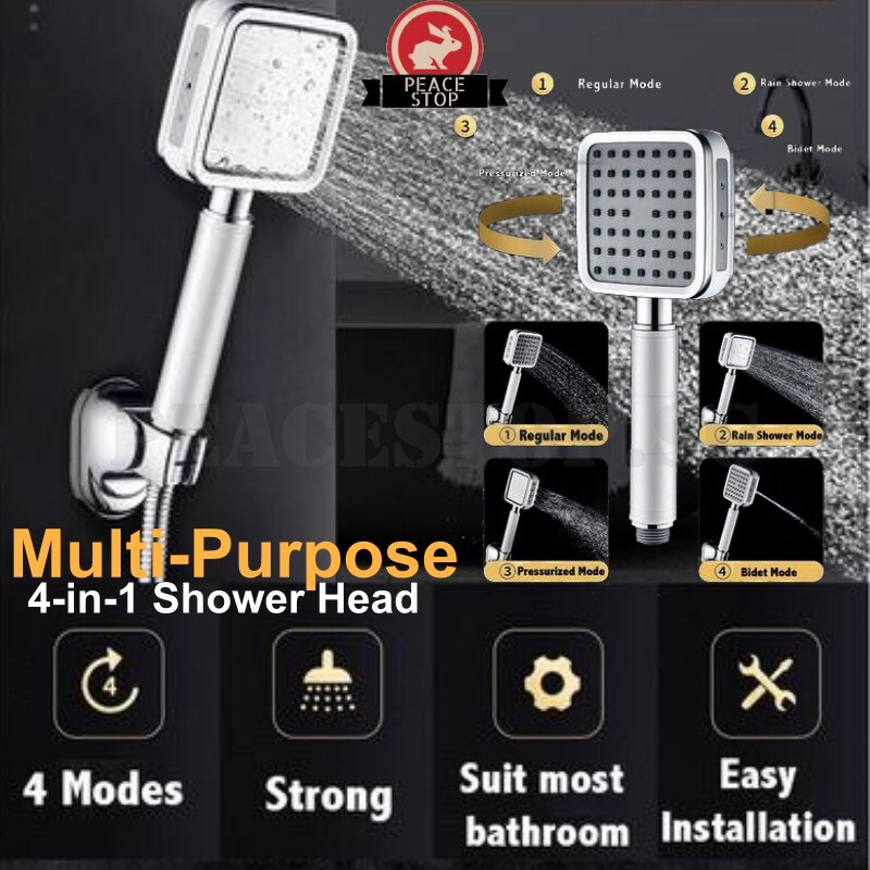 New Gen 4 in 1 Multi Function Shower Head High Pressure Water Saving ...