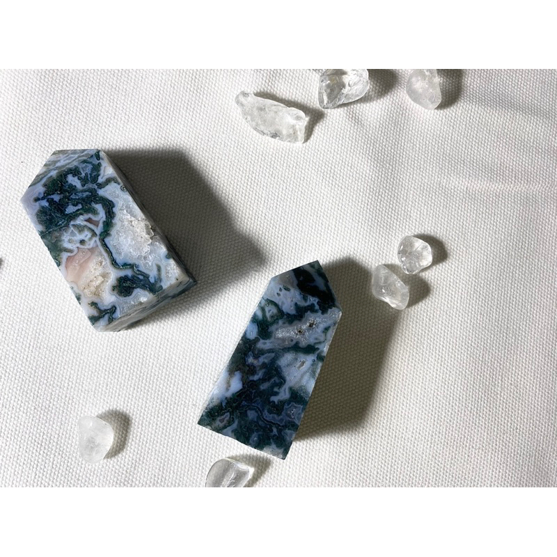 SG SHOP- Beautiful Natural Moss Agate Towers. Limited stock only ...