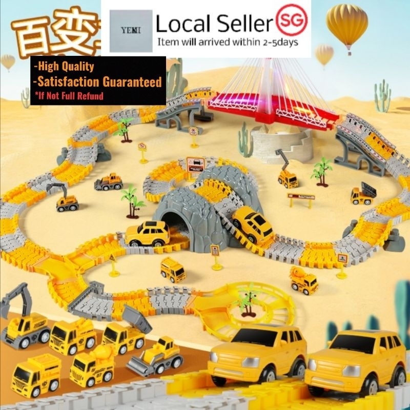 【SG Stock 】DIY Car Race Magic Rail Track Sets Brain Game Flexible ...