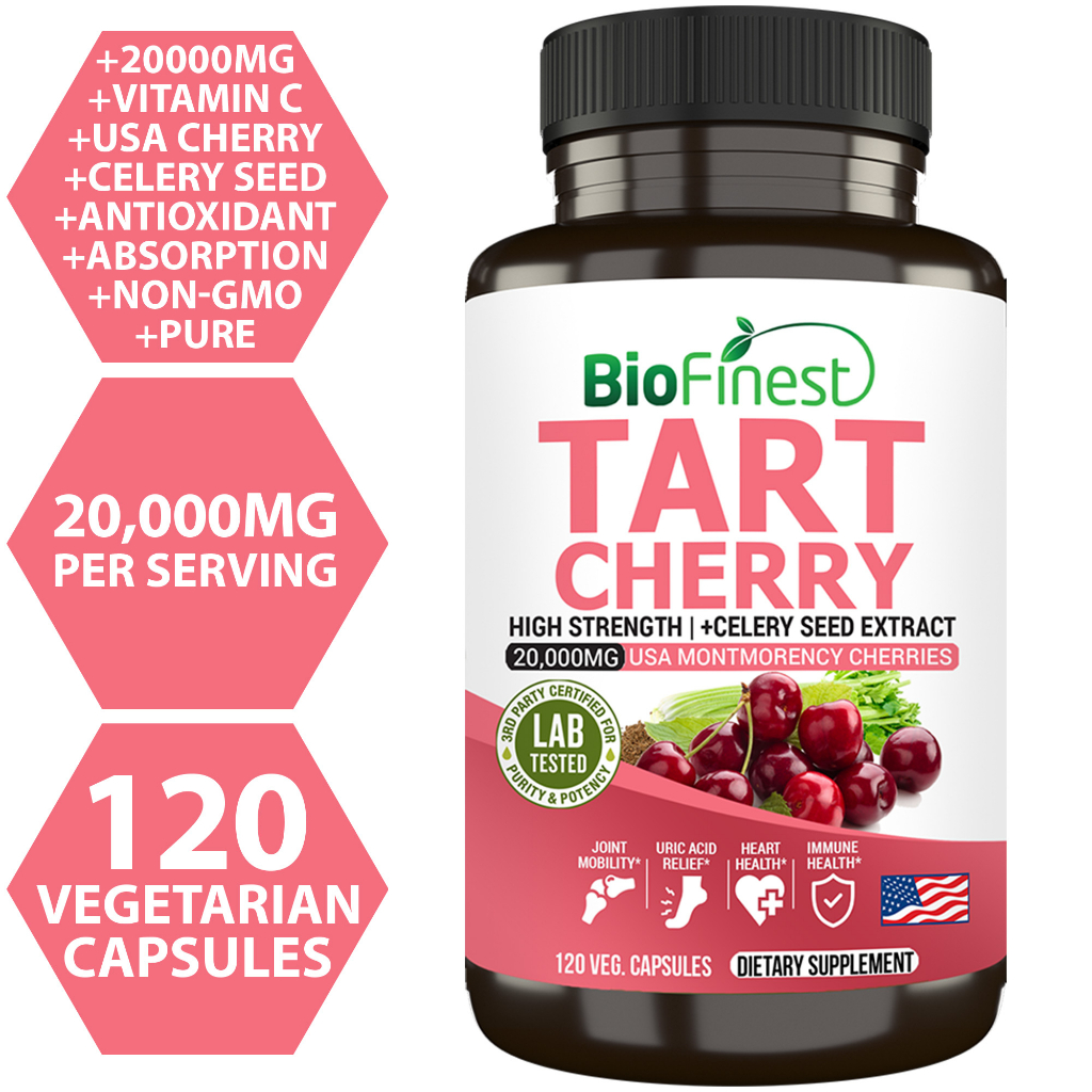 Biofinest Tart Cherry 20000mg Extract Supplement - Celery Seed Vitamin ...