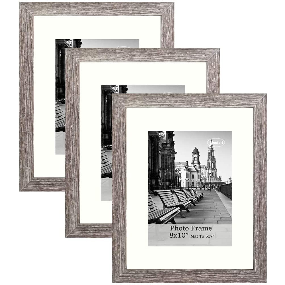 (WHITE) Meetart 8x10inch Barn wood Rustic Style Photo Frames mat to ...