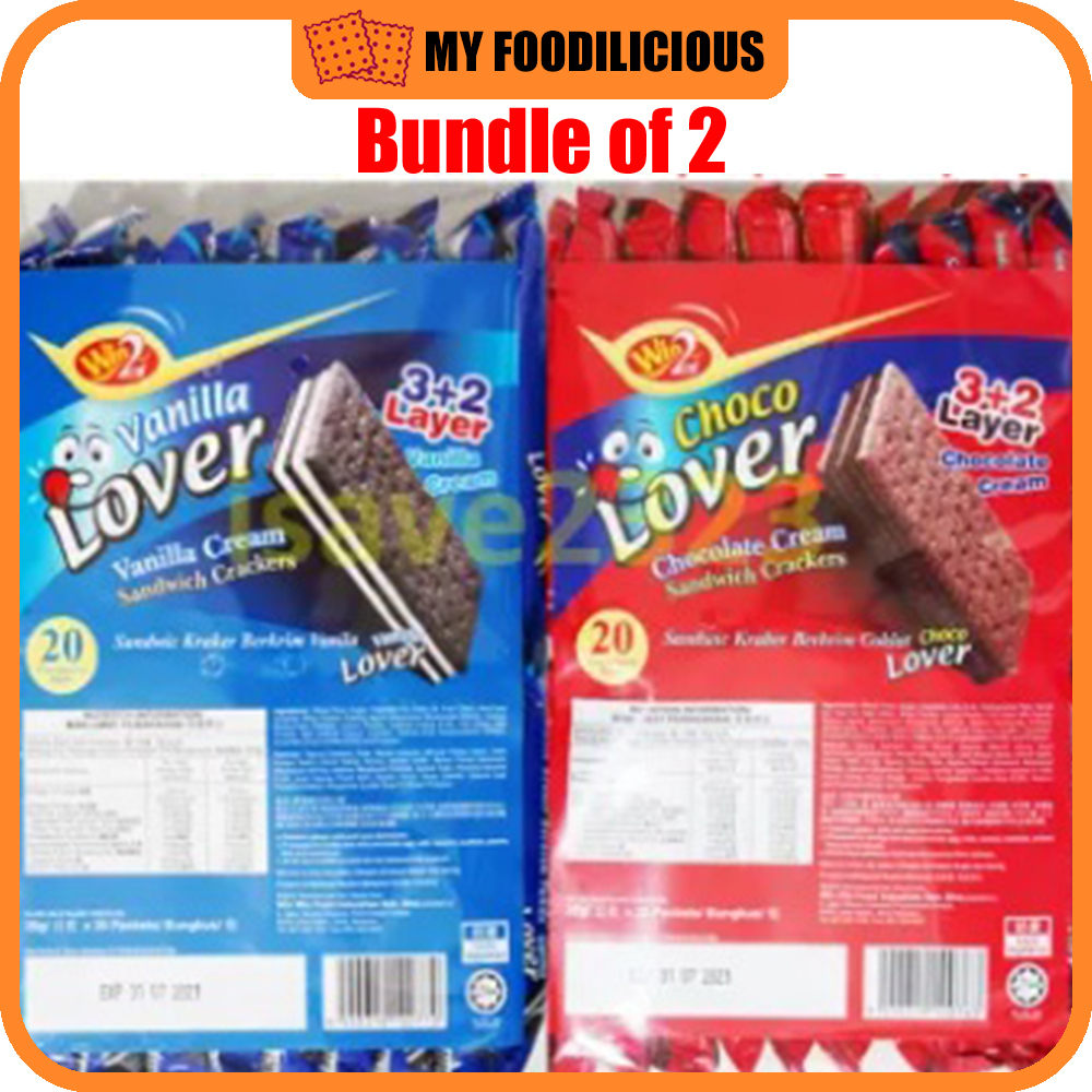 Win2 Choco Lover Chocolate Cream/Vanilla Cream Sandwich Crackers 26g x ...