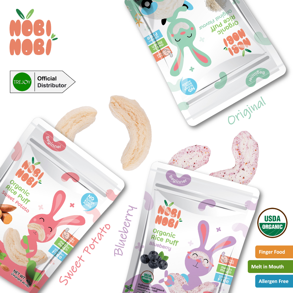 Nobi Nobi Organic Rice Puff (6 Months +) (40G) (Halal) | Shopee Singapore