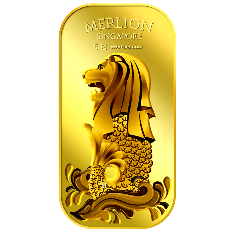 999.9 Pure Gold | 5g SG Merlion Sea Gold Bar | Shopee Singapore