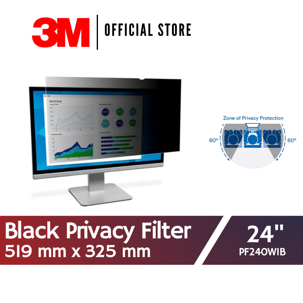 3M Privacy Filter for 24.0" Widescreen Monitor (16:10 aspect ratio) 519 ...