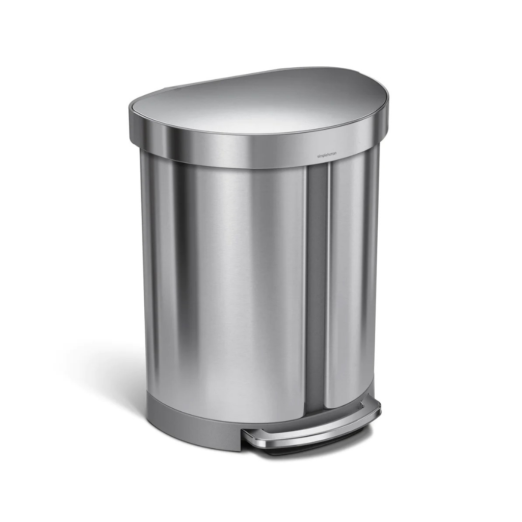 simplehuman 55L Dual Compartment Semi-Round Step Trash Bin | Shopee ...