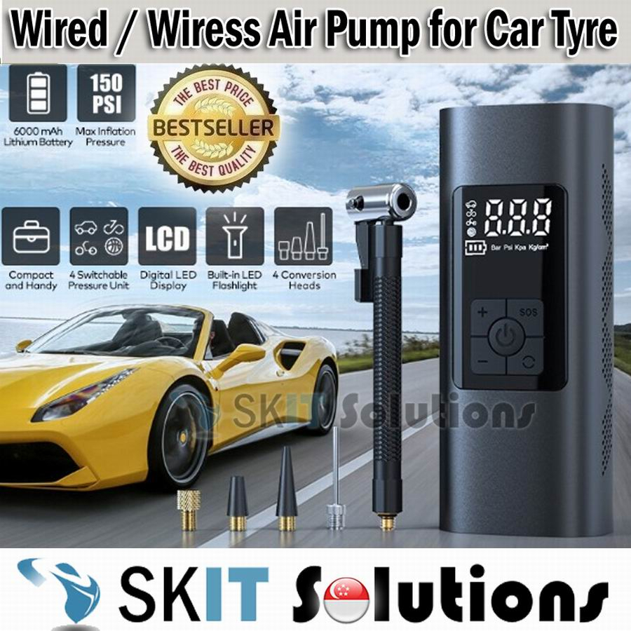 Portable Wireless 6000mAh Air Compressor Inflator Cordless Electric ...