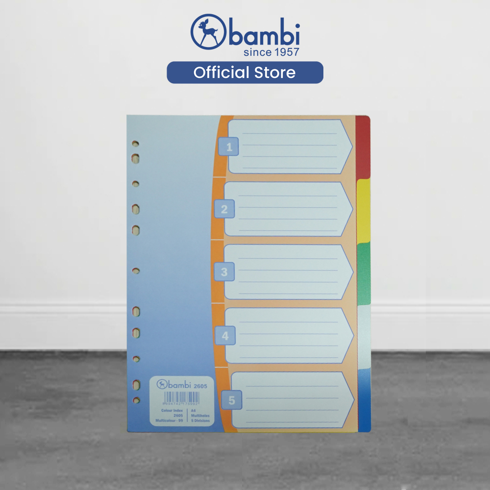 Bambi Colour Divider 5 Section A4 - 2605 | Shopee Singapore