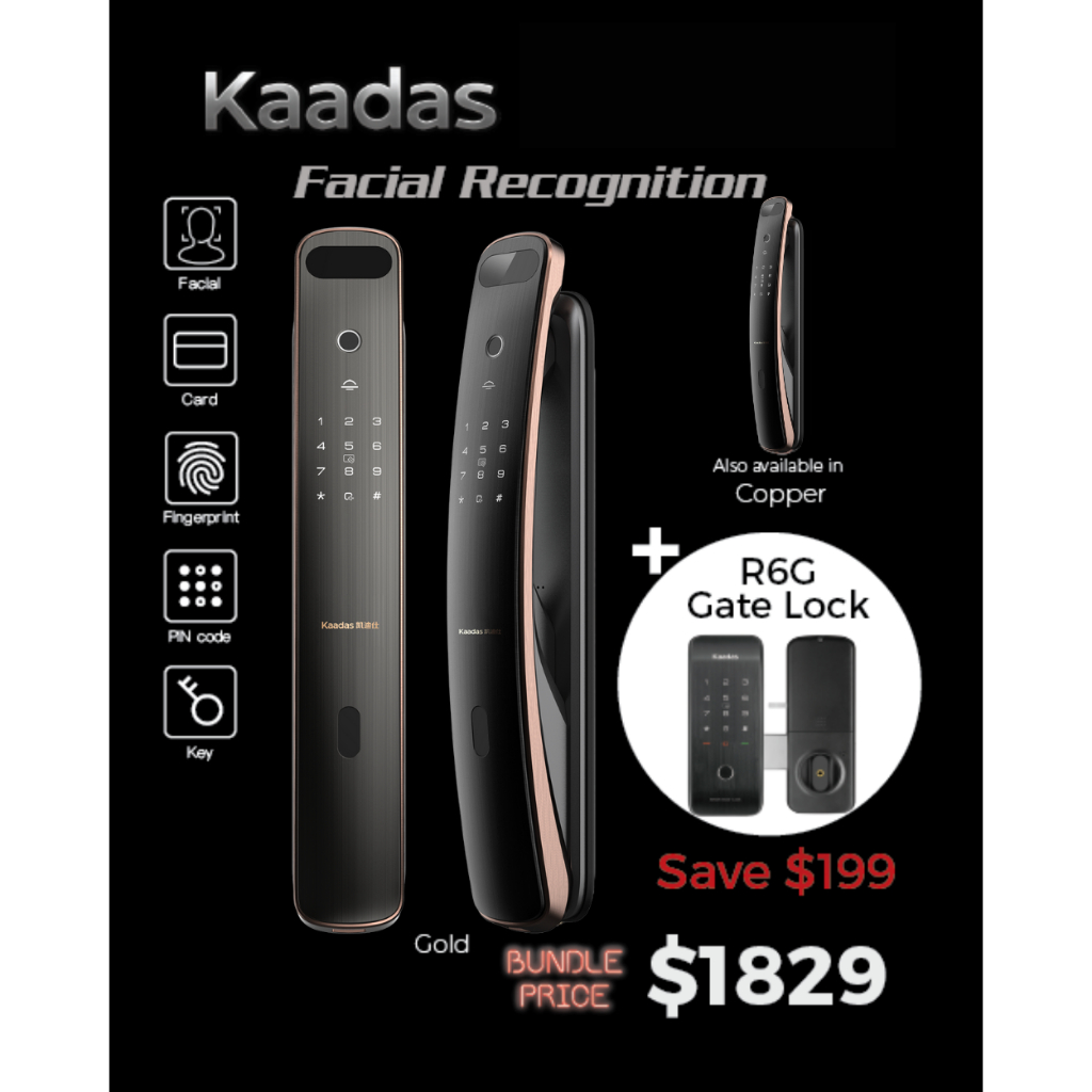Kaadas K30 3D Facial Recognition + Gate Lock Bundle (Authorised Reseller) | Shopee Singapore