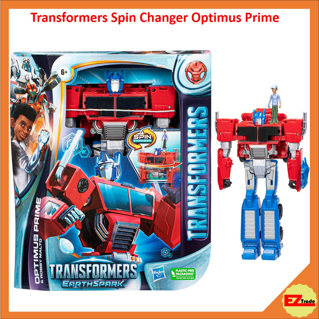Hasbro Transformers Toys EarthSpark Spin Changer Optimus Prime 8-Inch ...