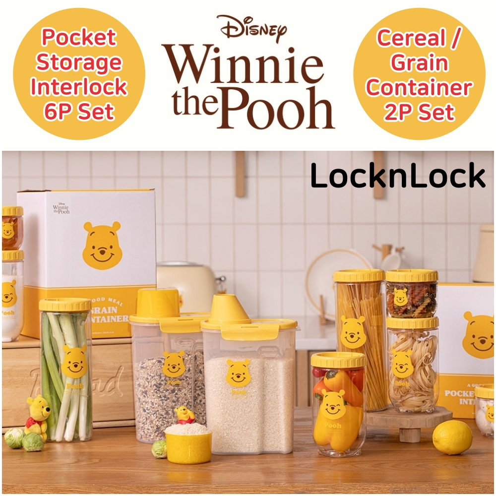 LocknLock X Disney Winnie the Pooh Interlock 6P / Food Grain Container ...