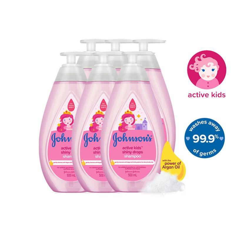 [Bundle of 6] Johnson & Johnson Active Kids Shiny Drops Shampoo (500ml ...