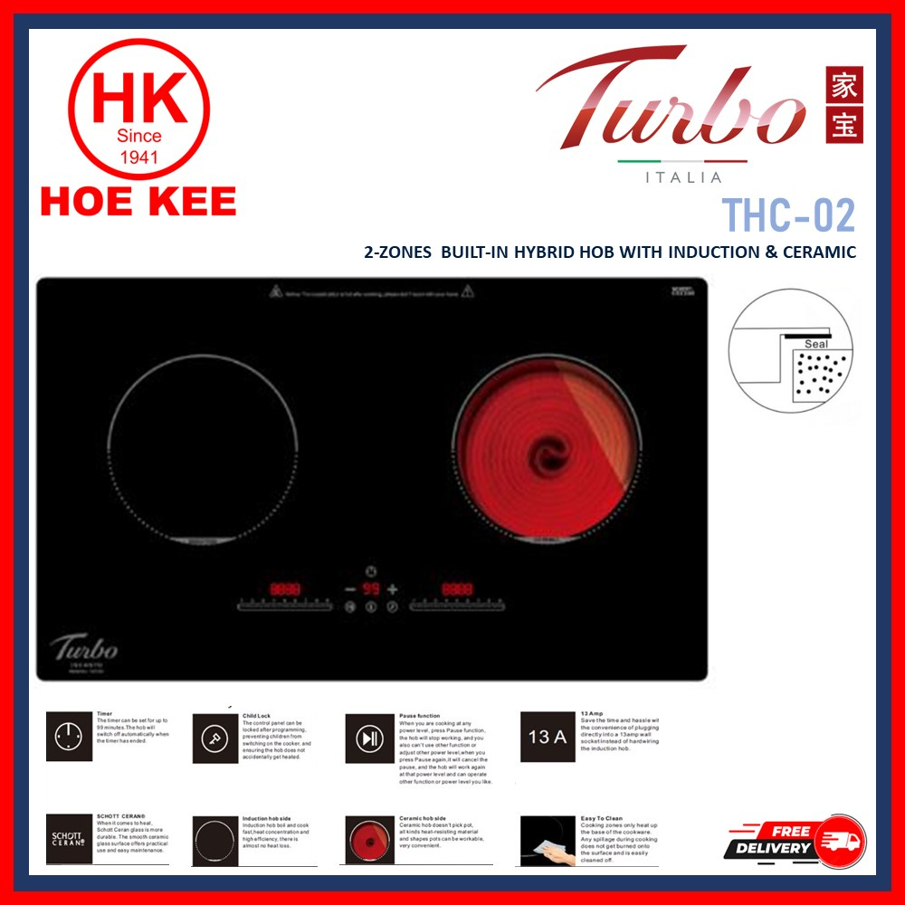 Turbo Incanto THC-02 Hybrid Hob with Induction & Ceramic Hob | Shopee ...