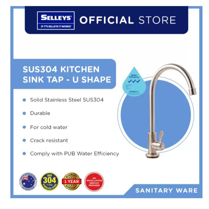 SELLEYS SUS304 Kitchen Sink Tap – U Shape | Shopee Singapore