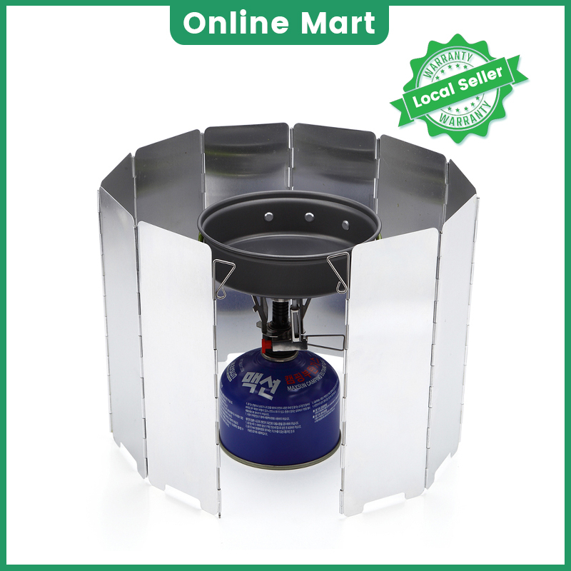【SG STOCK】10Plates Foldable Wind Shield for Gas Stove Outdoor Camping ...