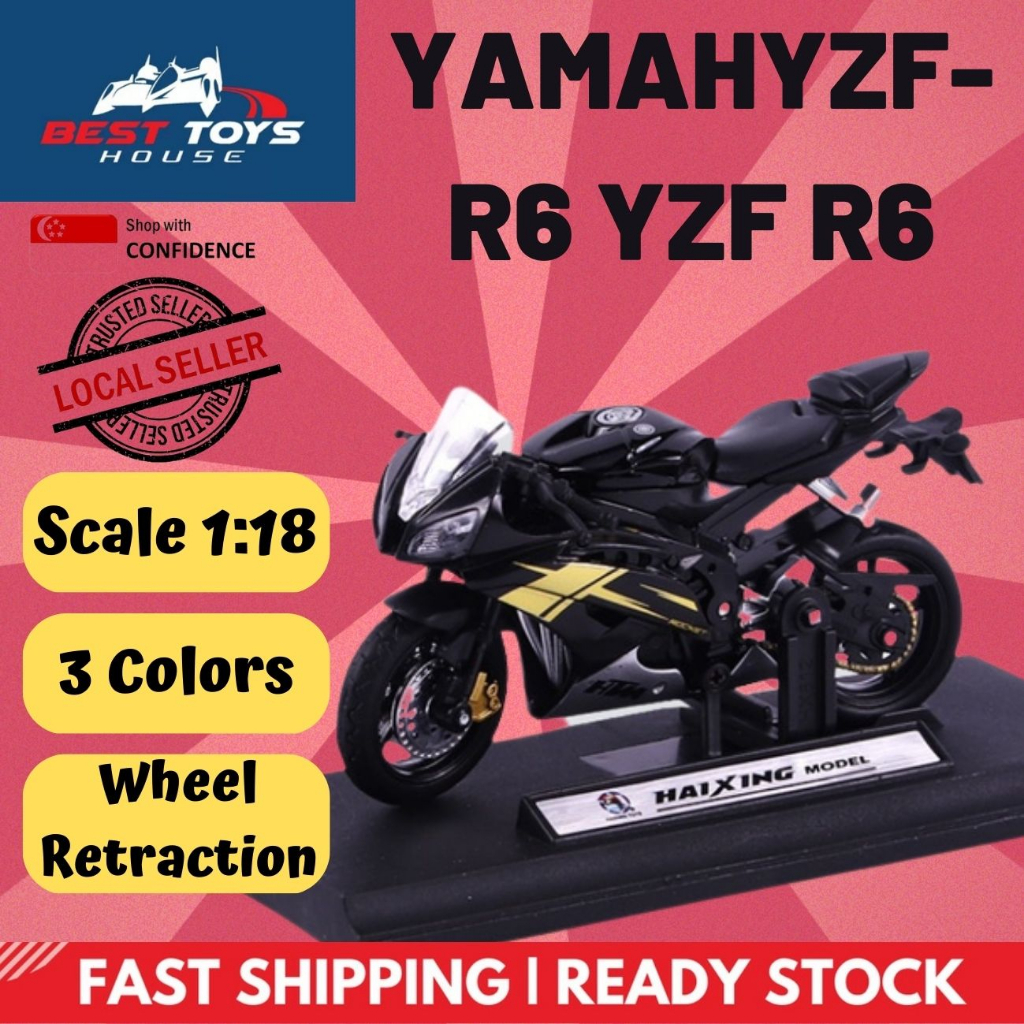 BTH - SG Ready Stock 1:18 Yamaha YZF-R6 YZF R6 MOTORCYCLE BIKE DIECAST ...