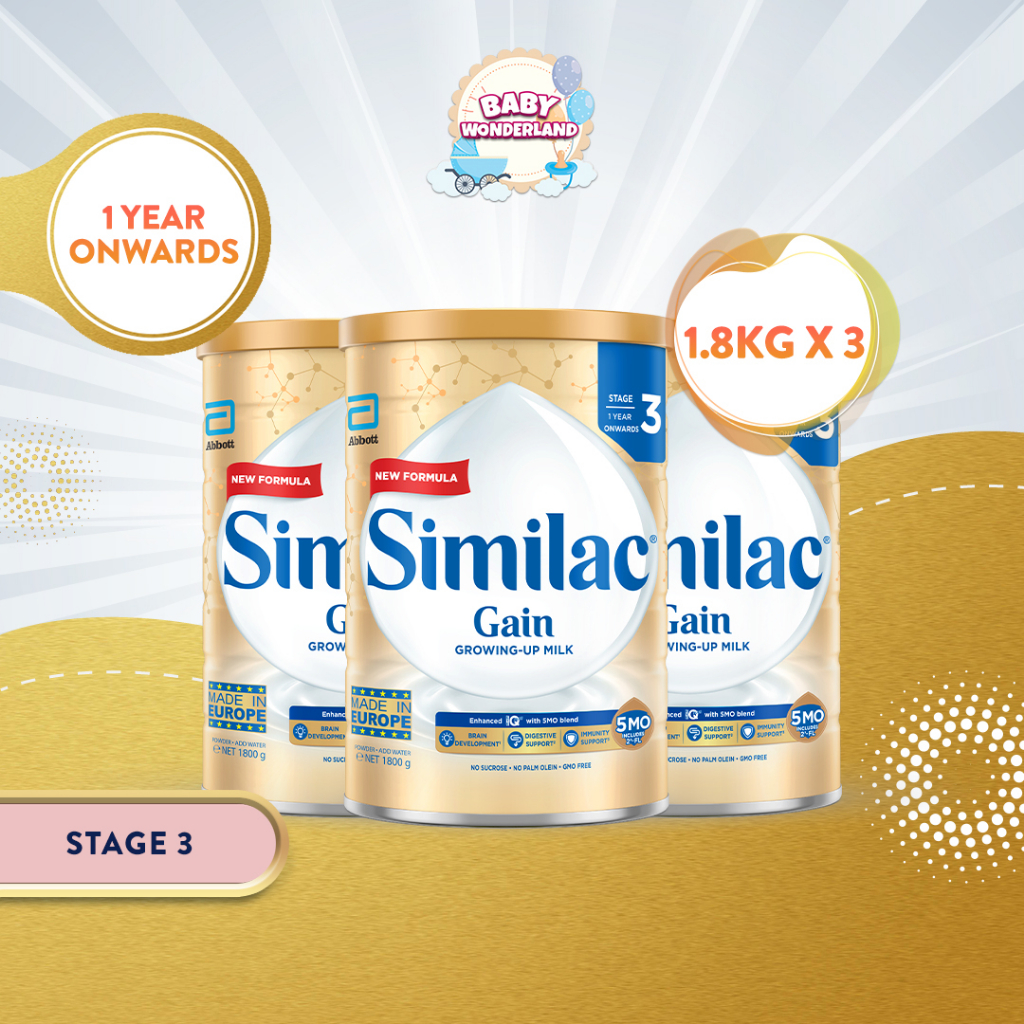 [Bundle of 3] Abbott Similac Gain 5MO Stage 3 Growing-Up Baby Milk ...