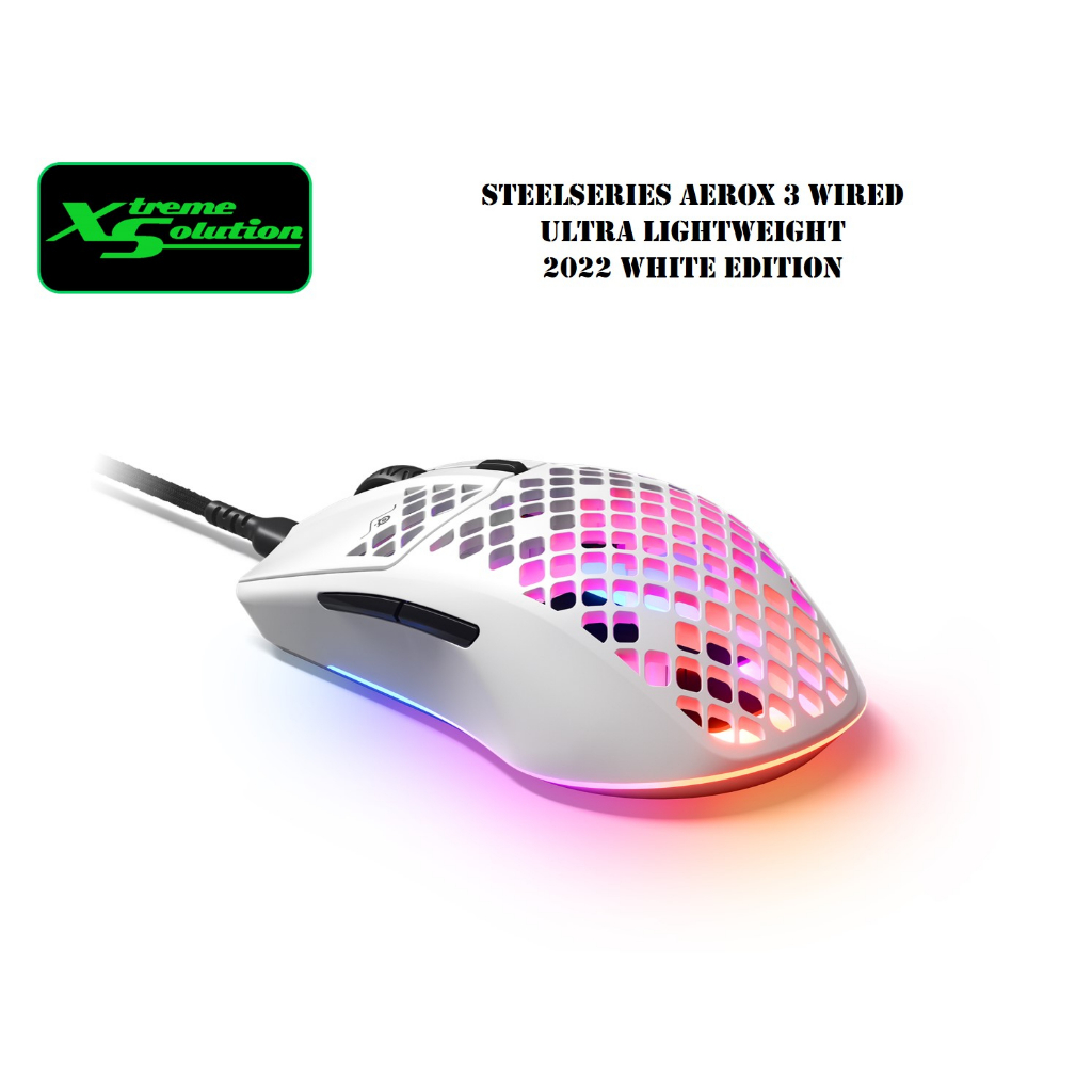 Steelseries Aerox 3 Wired - Ultra Lightweight Gaming Mice | Black / White | 2022 Edition ...