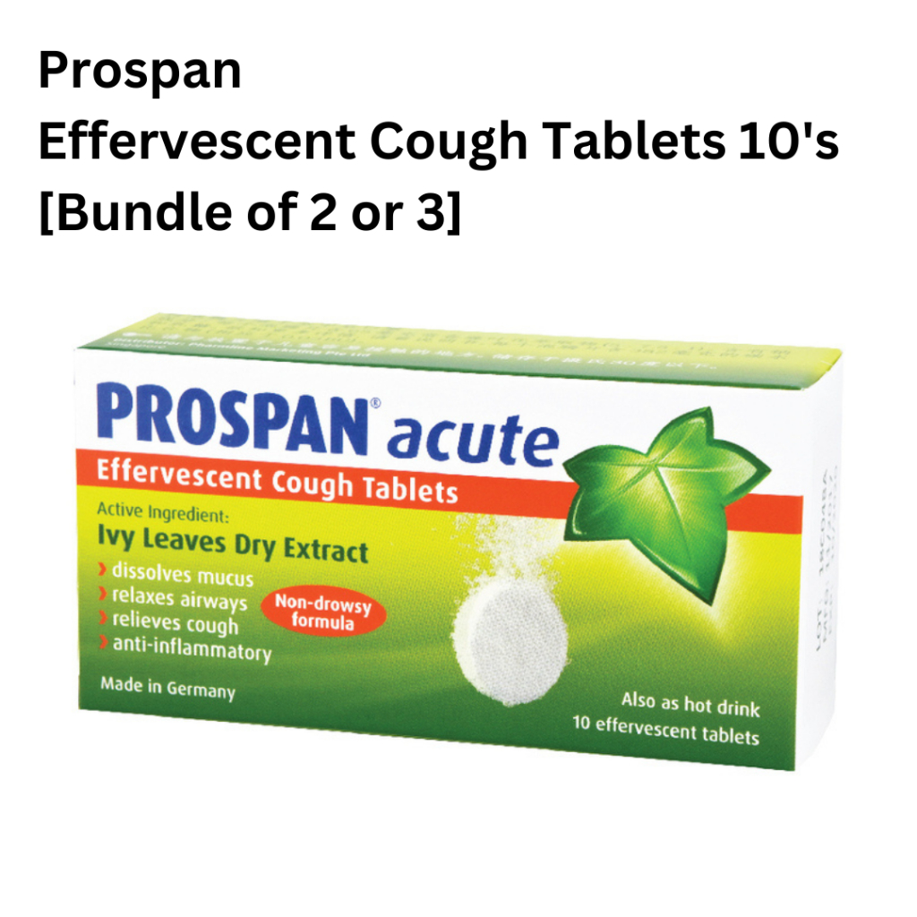Prospan Sugar-Free Effervescent Cough Tablets 10's Unique Ivy Extract ...