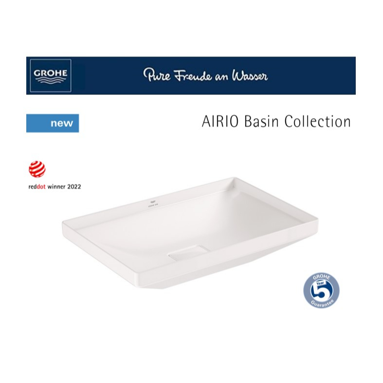 GROHE Airio Rectangle Vessel Basin 600MM (White) | Shopee Singapore