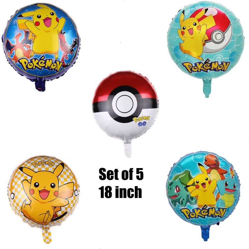 [SG] Pokemon Cartoon Foil Balloons Pokeball Pikachu Squirtle Bulbasaur ...