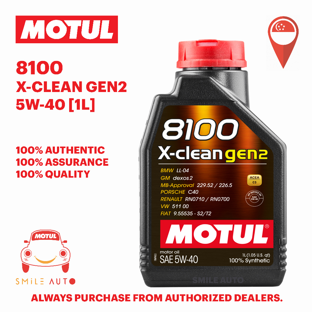 MOTUL 8100 X-CLEAN GEN2 5W40 ENGINE OIL [1L] | Shopee Singapore