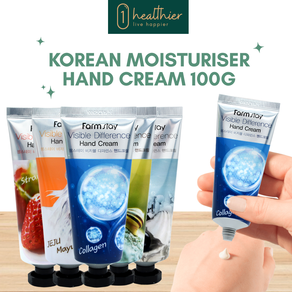 Korean Moisturiser Hand cream 100g collagen/snail/black pearl/jeju mayu ...