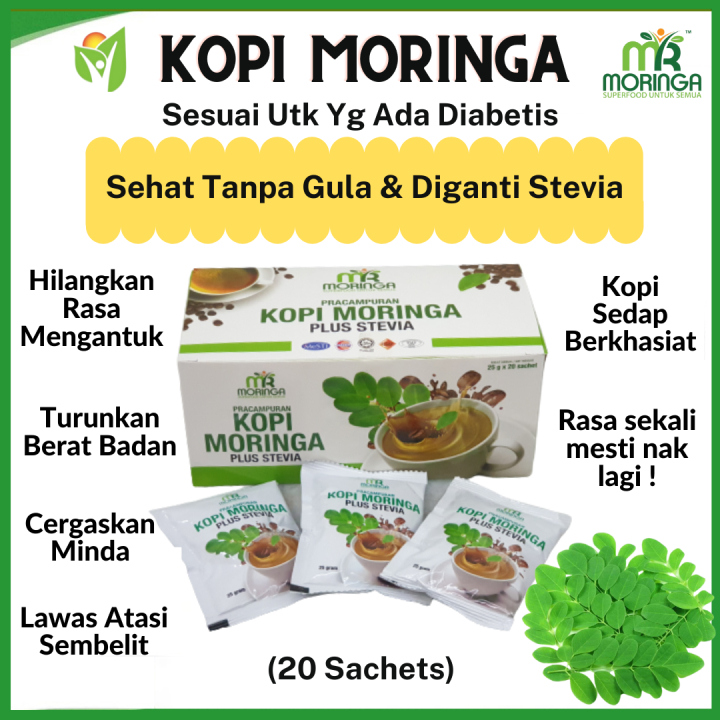 MR Moringa Coffee With Stevia Super Food - Kopi Moringa | Shopee Singapore