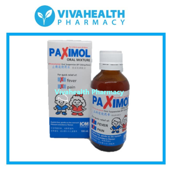 Paximol Oral Mixture 120mg/5mL (100ml) | Shopee Singapore
