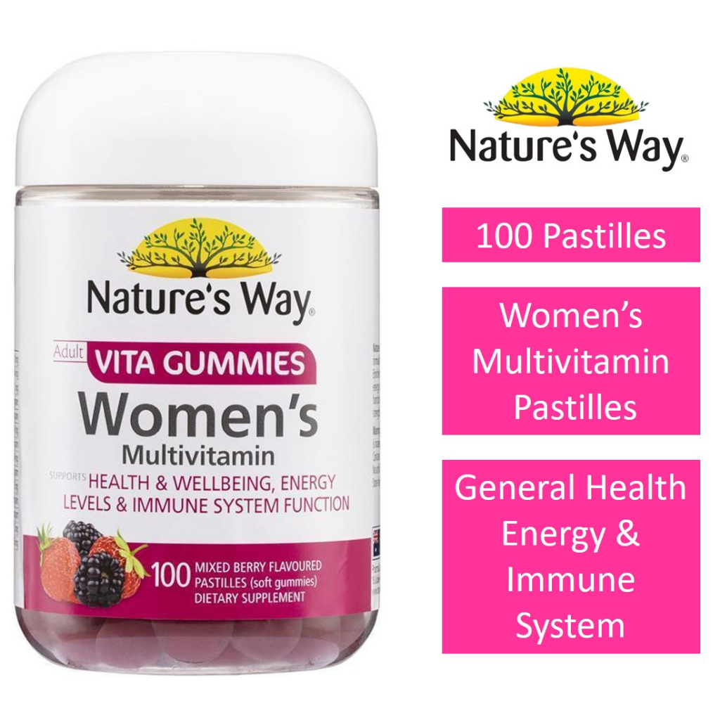 Nature's Way Adult Vita Gummies Womens Multivitamin 100 Pastilles Soft ...