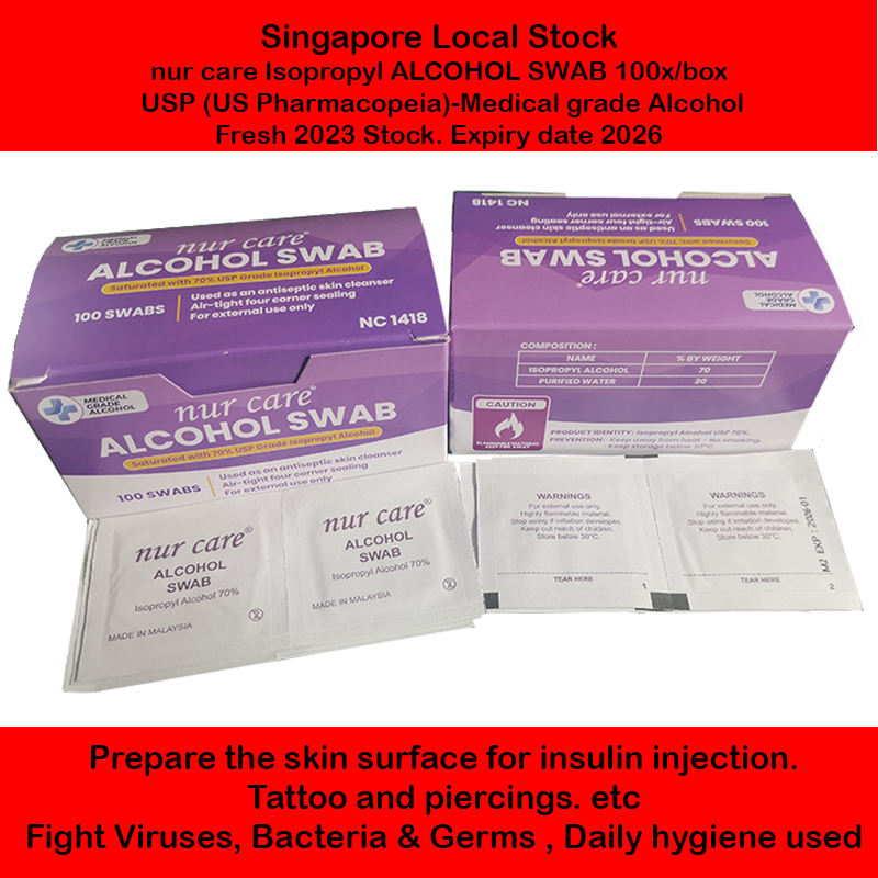 Nur care 70% Isopropyl Alcohol Swab-Medical (USP) Grade Alcohol ...