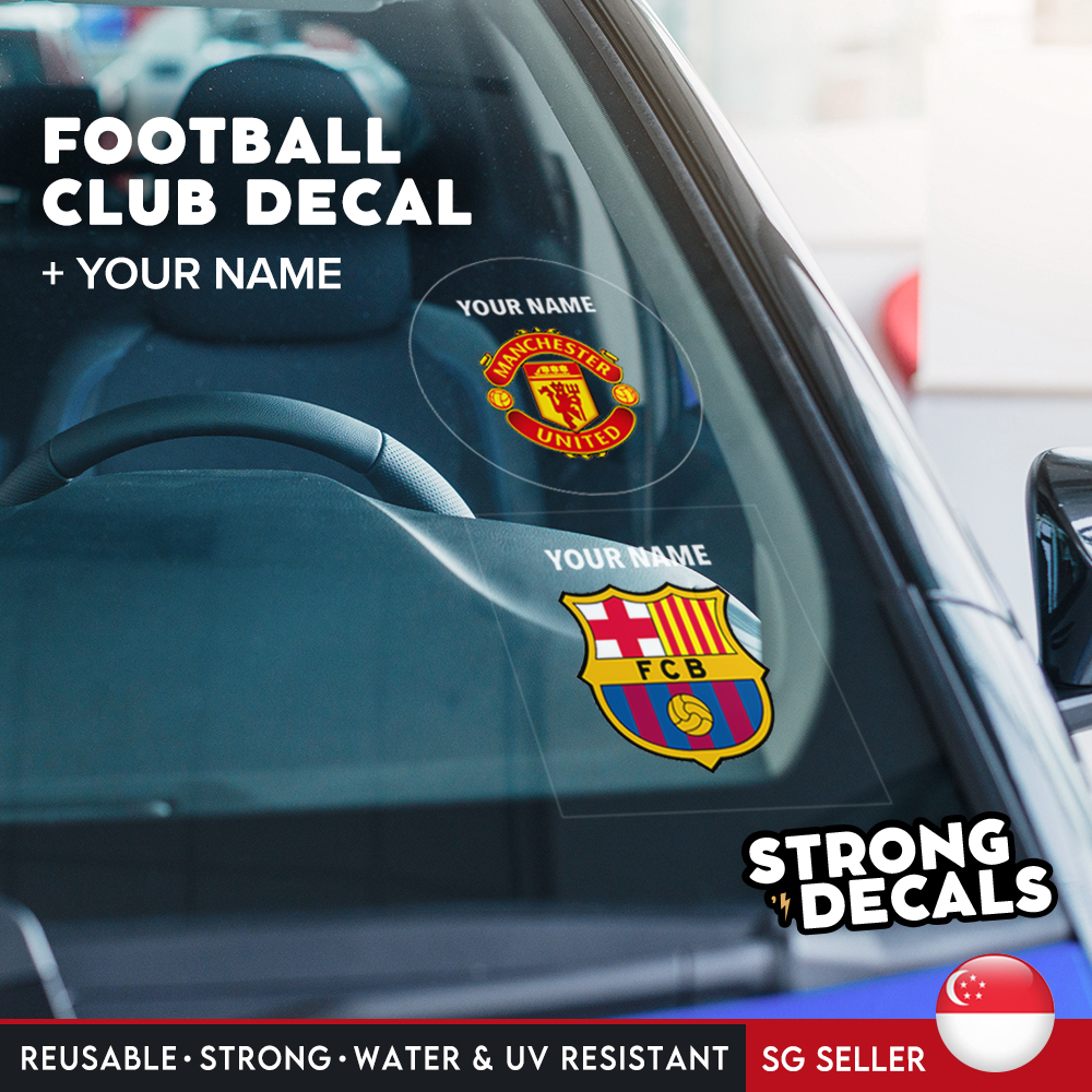 [SG Seller] Football Static Car Decal Soccer Barcelona Manchester ...