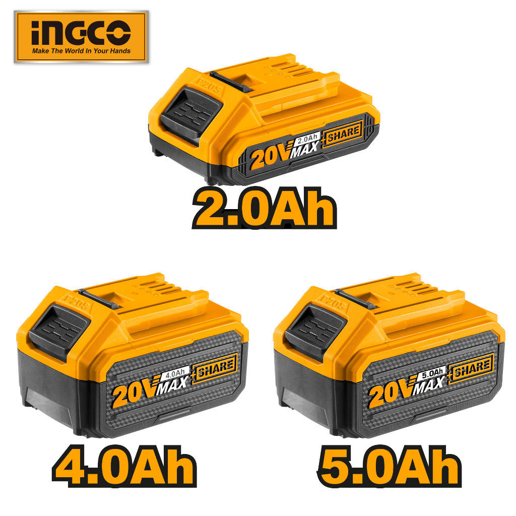 INGCO Tools 20V 5.0Ah Lithium-Ion Battery Pack FBLI20031/ FBLI20021 ...