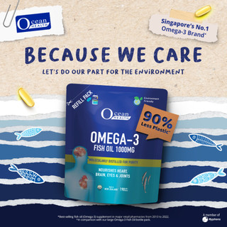 Omega-3 Fish Oil 1000mg Refill Pack (190s)- Ocean Health (For Heart ...