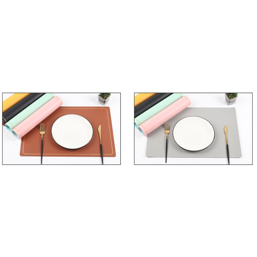 PVC leather Waterproof Dining Table Mat Anti-scalding Anti-slip ...