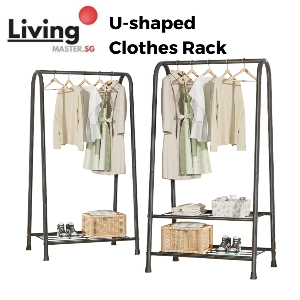 U Shape Metal Cloth Rack / Clothes Storage Rack / Floor Shelf Stand ...