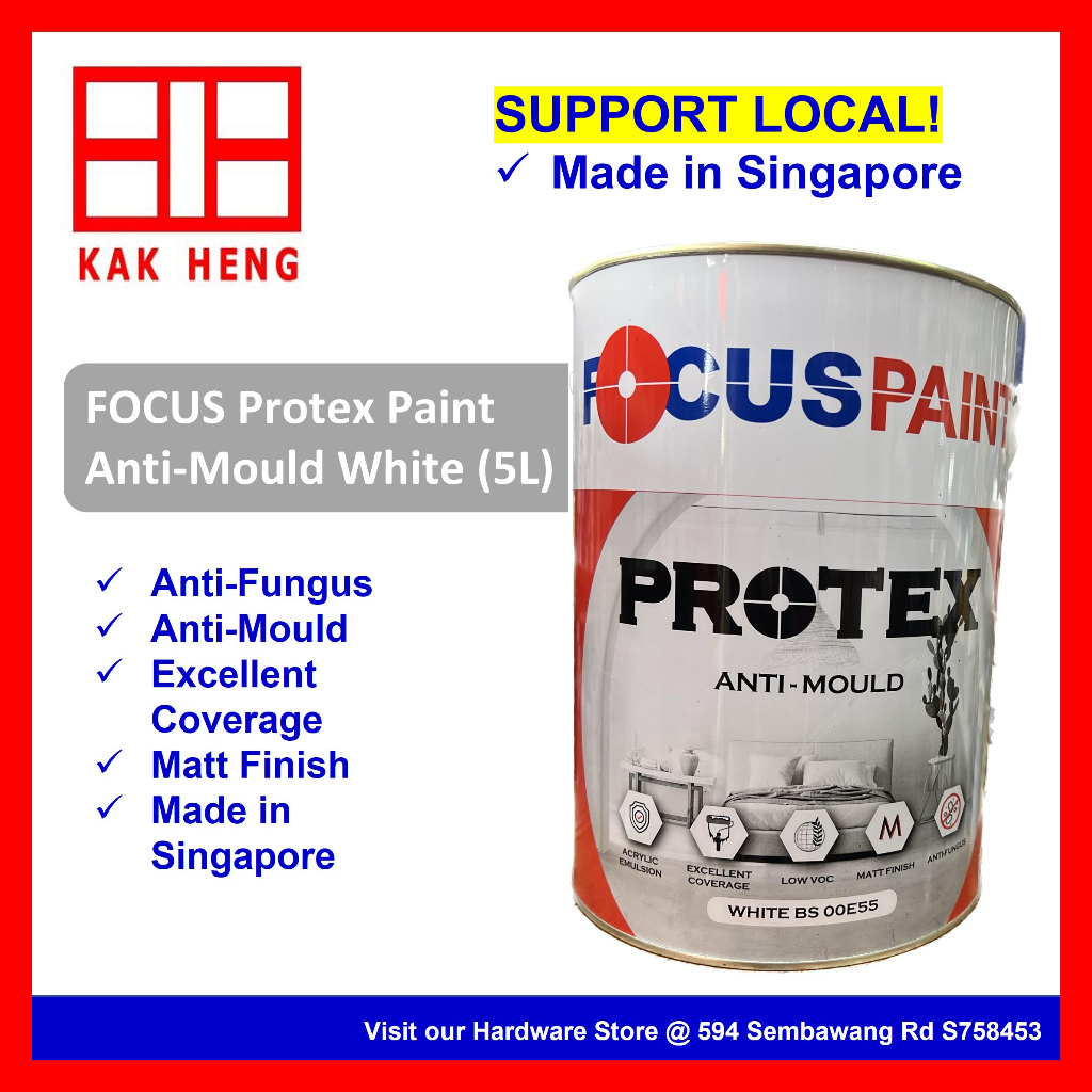 (+Gift) Focus Protex Paint Anti-Mould Anti-Fungus White Excellent ...