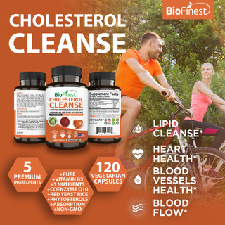 Biofinest Cholesterol Cleanse Supplement - Red Yeast Rice CoQ10 Lower ...