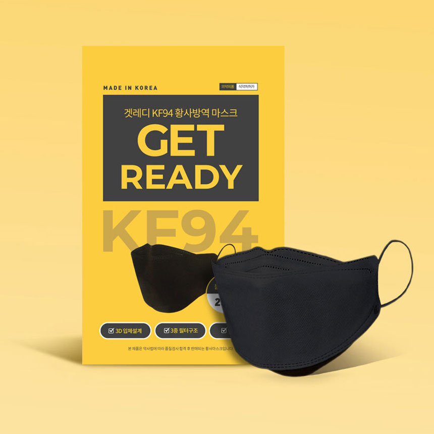 Korea mask Get Ready Droplet Blocking Color 2D 3D Mask KF94 50pcs ...