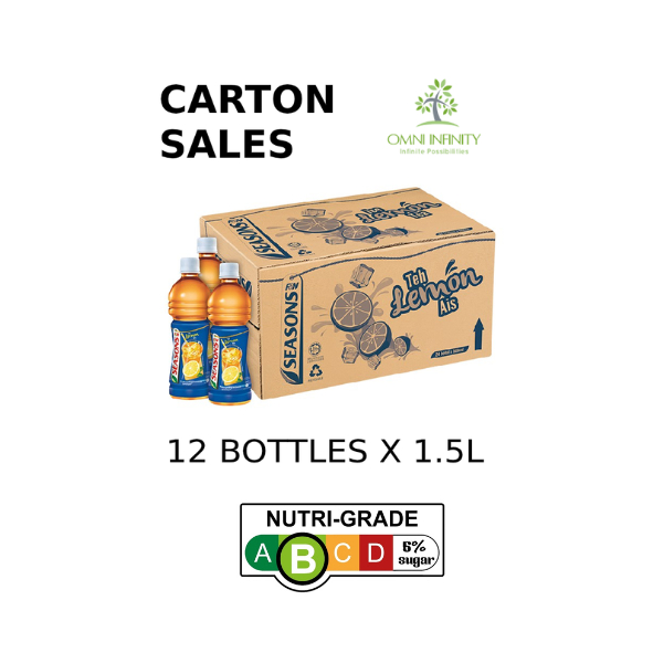 F&N Season Ice Lemon Tea Bottle Drinks Carton Sales (1.5L x 12 Bottles ...