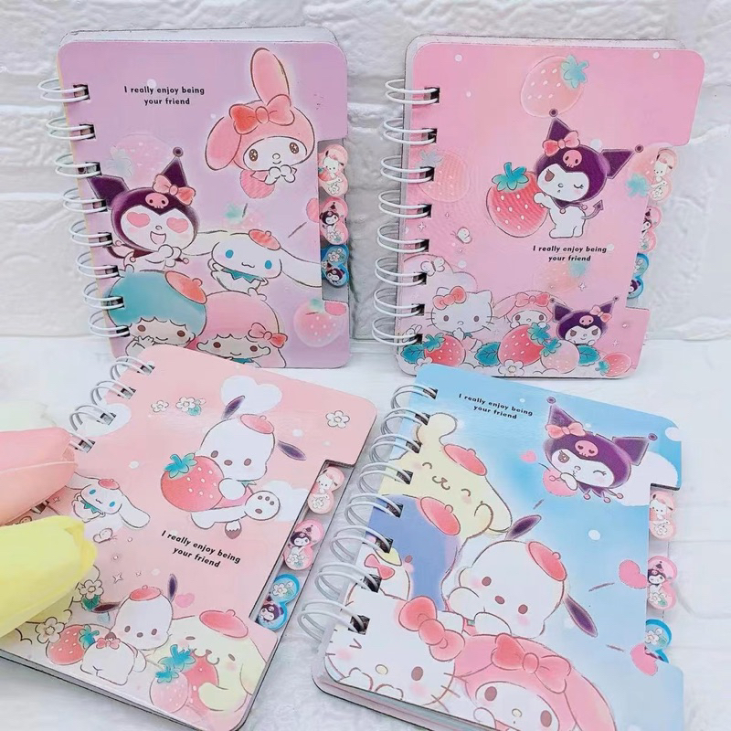 🔥NEW🔥 Sanrio Characters Spiral Notebook With Dividers(Kuromi, Hello ...