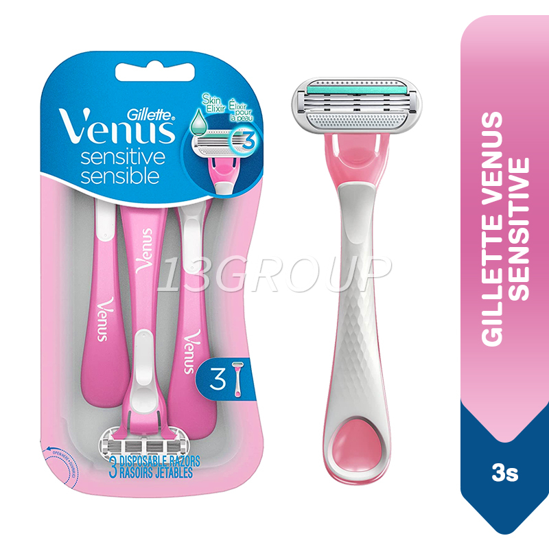 Gillette Venus Pink Sensitive Gentle Smooth Disposable Razor, 3s | Shopee Singapore