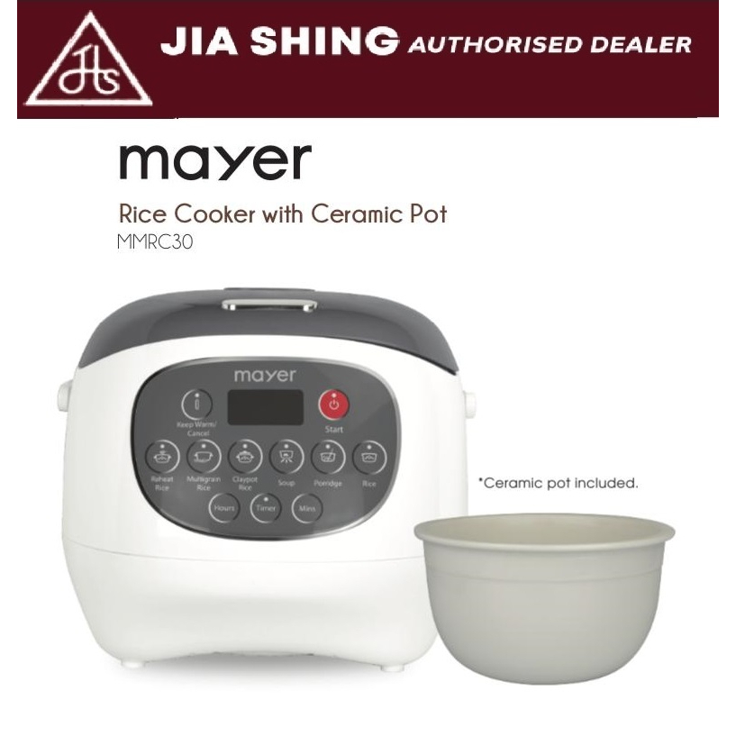 Mayer 1.1 L Rice Cooker With Ceramic Pot MMRC30 | Shopee Singapore