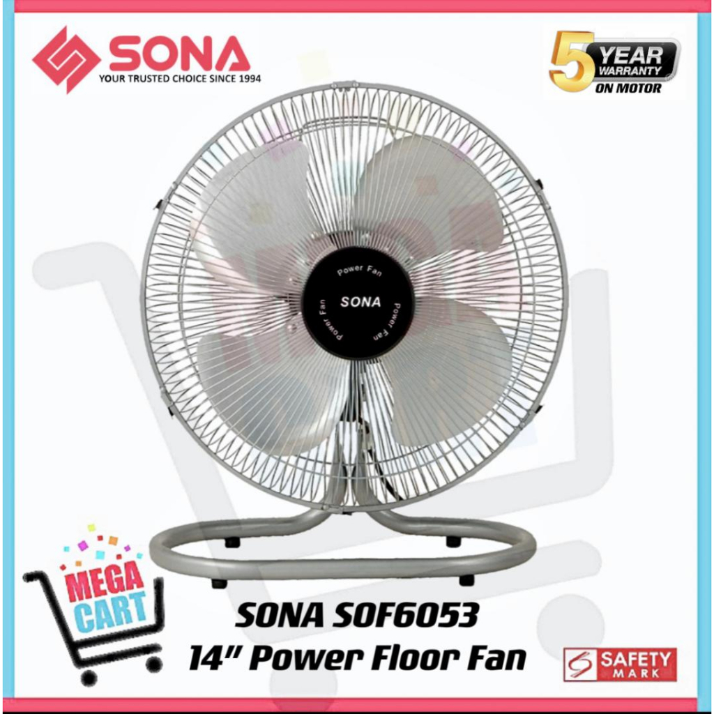 Sona 14" Power Oscillator Desk/Floor Fan SOF6053 | SOF 6053 (5 Years ...