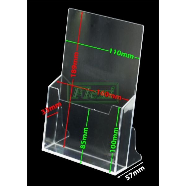 N-66 Acrylic Stand - 1/3 A4 Transparent Brochure Stand 99mm width x ...
