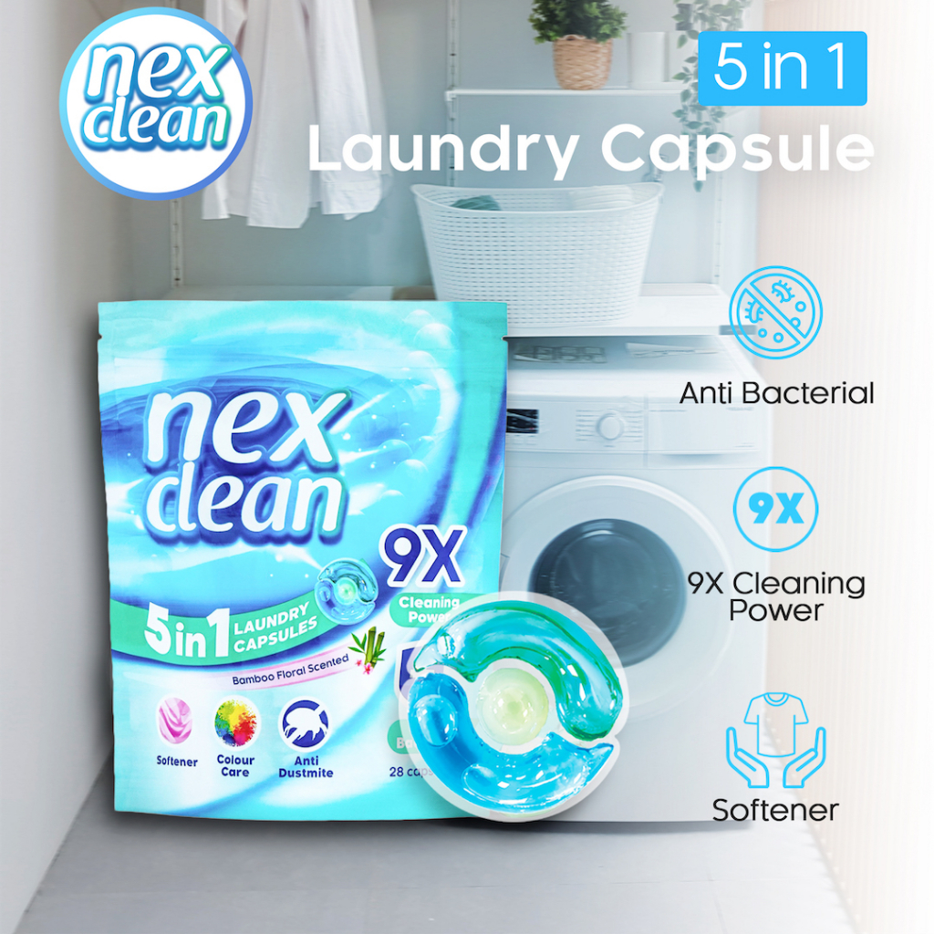 NexClean 5 in 1 Laundry Pods / Capsules - 28 capsules in 1 pack (Brand ...