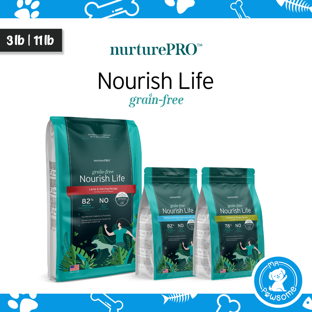 [2 for 3% OFF] Nurture Pro Nourish Life Grain Free Dog Dry Food 3lb ...
