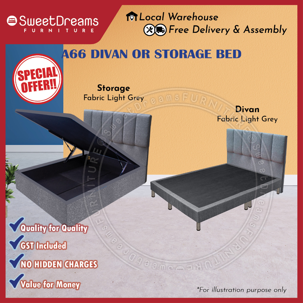 Storage / Divan Bed Frame A66 | Single / Super Single / Queen / King ...